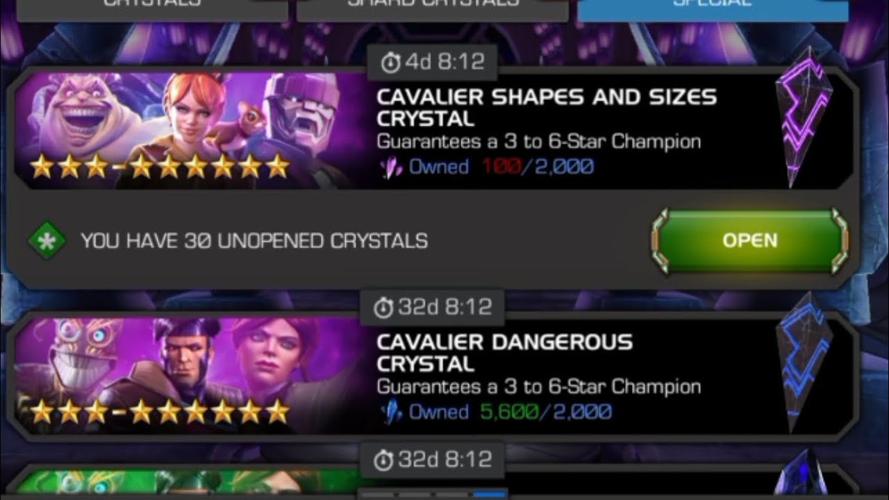 MCOC I 30 Cavalier Shapes and Sizes Crystal - YouTube