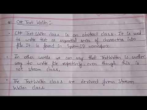 BCA VI Sem: TextWriter and TextReader in C# - YouTube