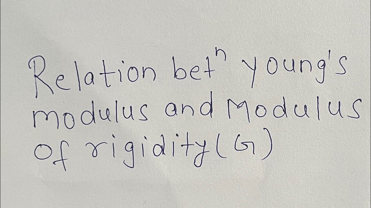 Relation between youngs modulus(E)and modulus of rigidity(G) - YouTube