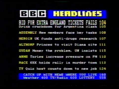 Pages From Ceefax 28th June 1998 - YouTube