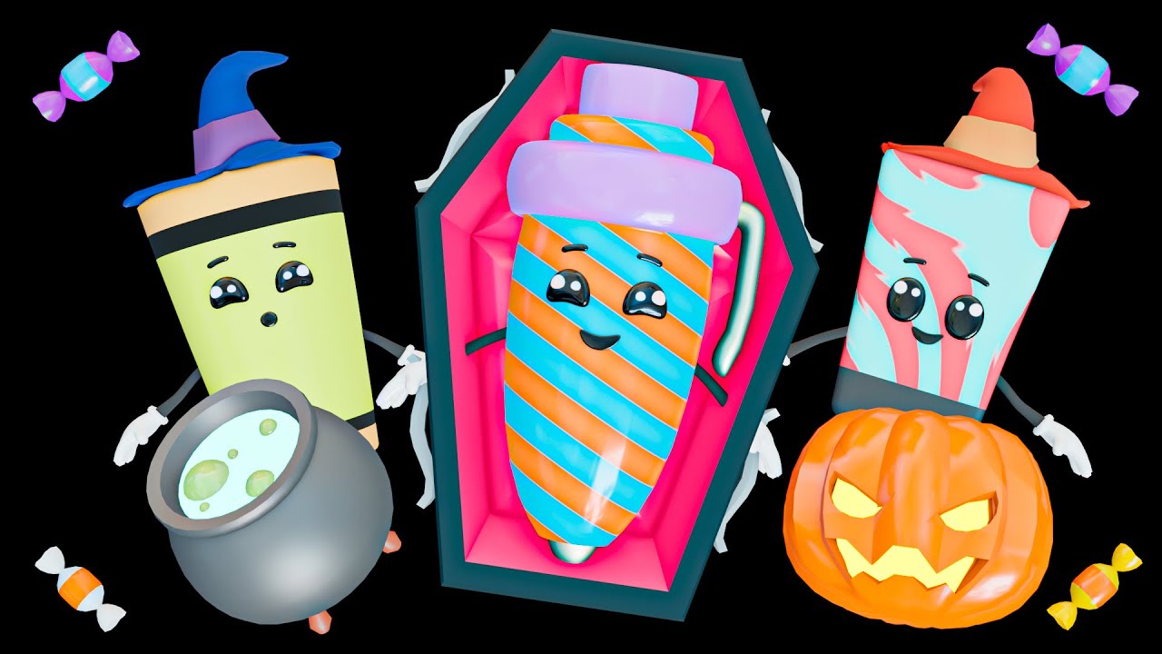 Doodle Beats - Halloween Happenings: Dancing Crayons, Pens, and Markers - Sleep Video Collection ...