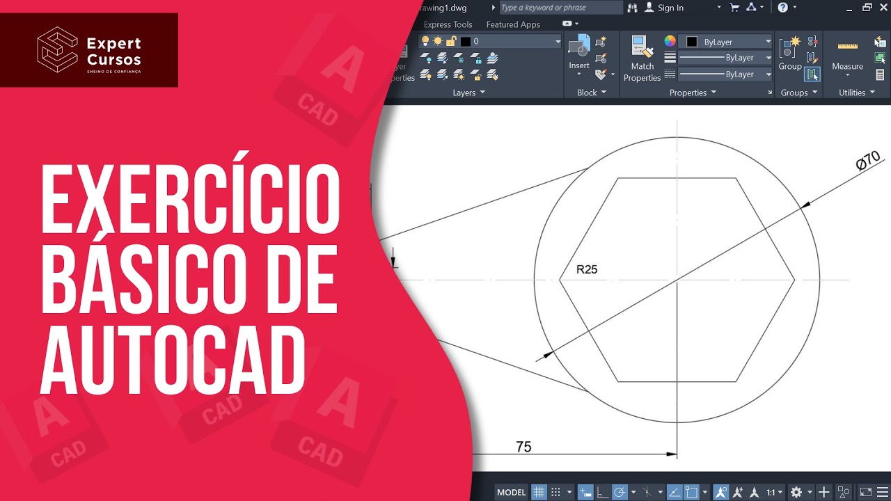 Exercício Básico de AutoCAD - YouTube