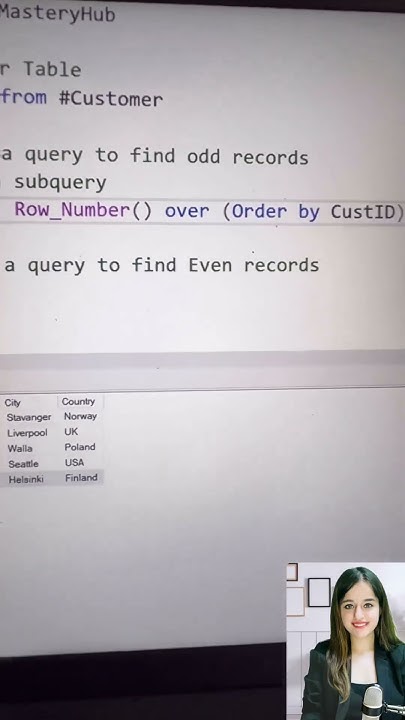 How to find odd and even no of records in SQL table? - YouTube