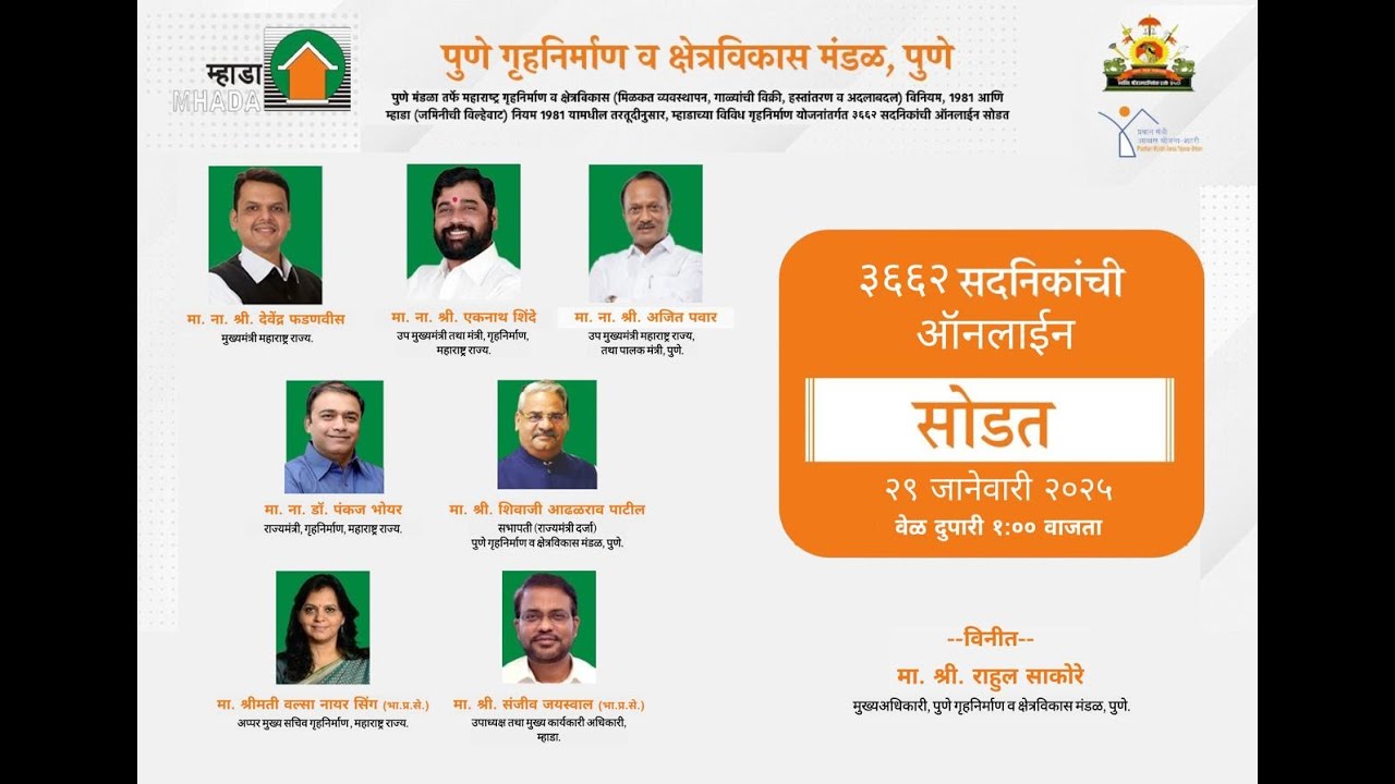 MHADA PUNE BOARD LOTTERY DRAW 2025 - YouTube