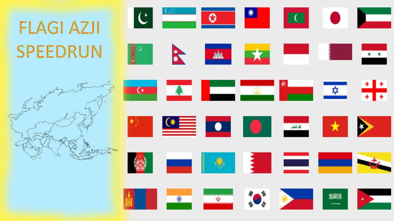 Flagi azji speedrun - YouTube