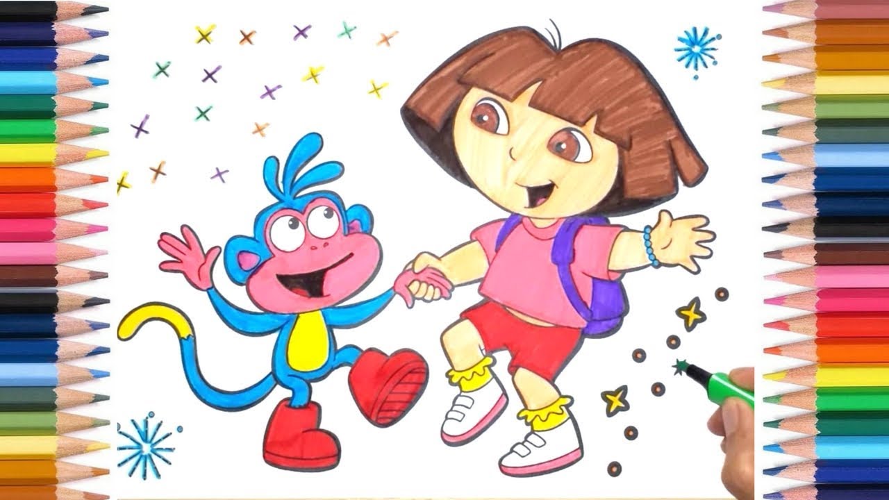 Dora The Explorer Coloring Pages Youtube