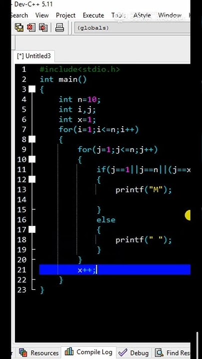 M pattern print in c language Alphabet pattern in c language #coding #codinglife #c #C++ - YouTube