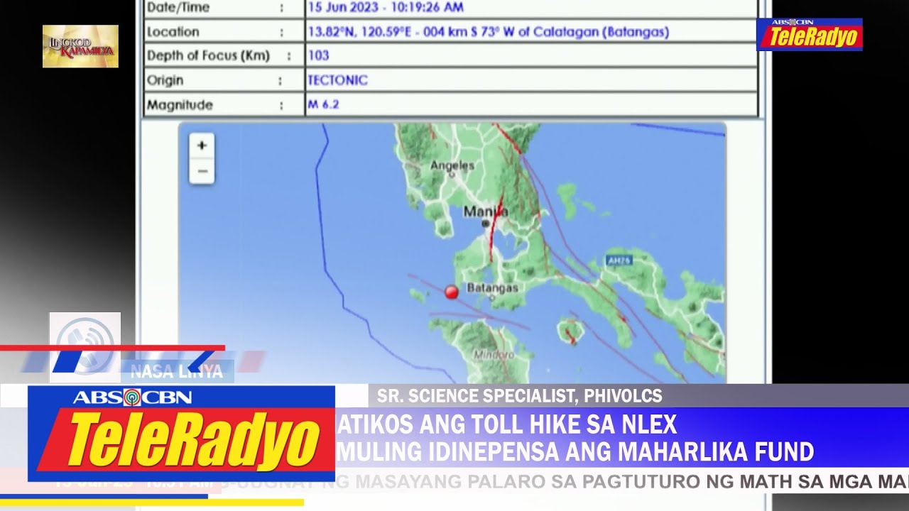 Flash Report: Magnitude 6.2 na lindol naranasan | TeleRadyo (15 June ...