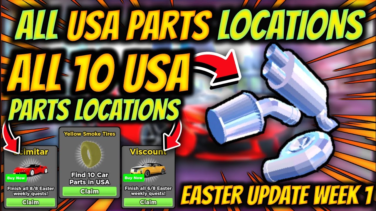 🔥How To Find All 10 USA PARTS Locations For Weekly Quests In Drive ...
