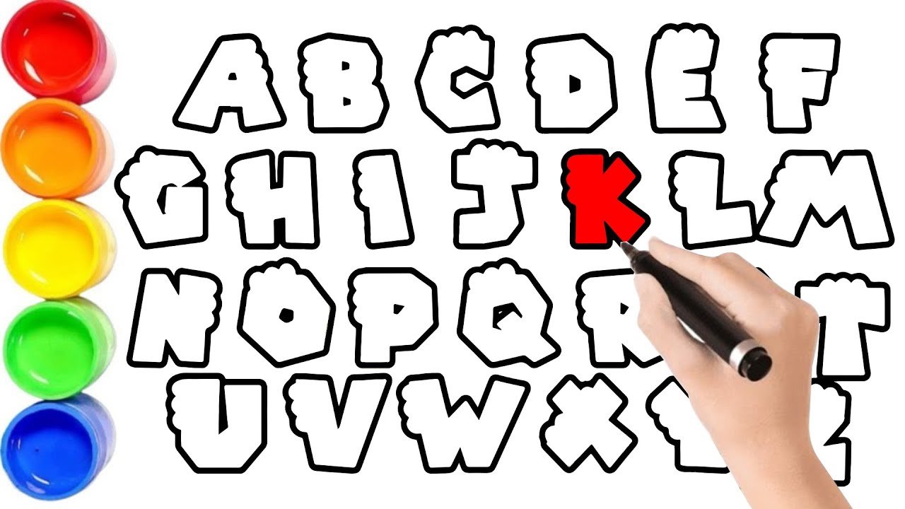 Learn ABCDEFGHIJKLMNOPQRSTUVWXYZ | Drawing and Coloring for Kids ...