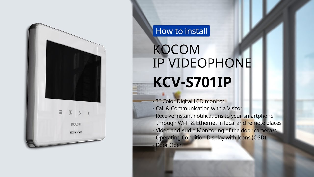 [KOCOM] ANDROID/WI-FI_KCV S701IP IP VIDEO PHONE Installation - YouTube