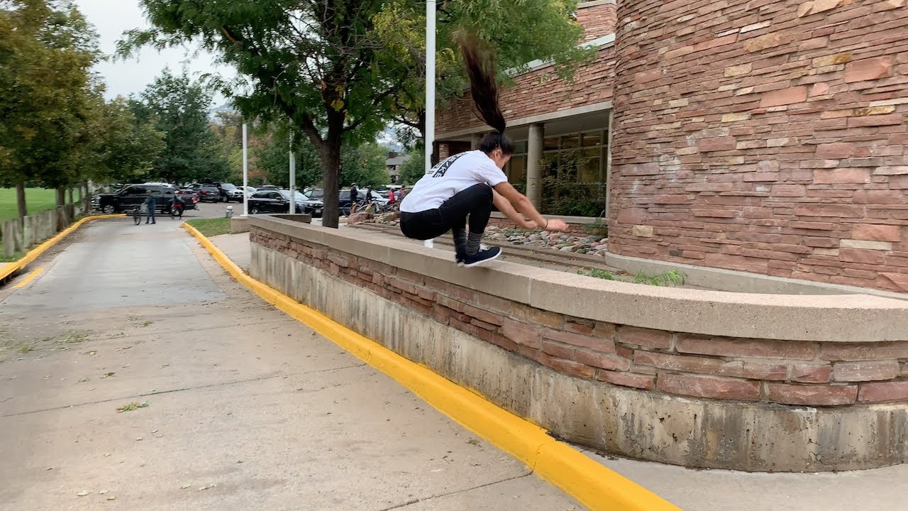 Standing box jump + climb-down (hip-high wall) - YouTube