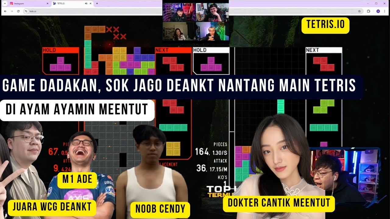 Kompetisi dadakan Tetris ! juara WCG Deankt, M1 Ade, sis beban Cendy ...