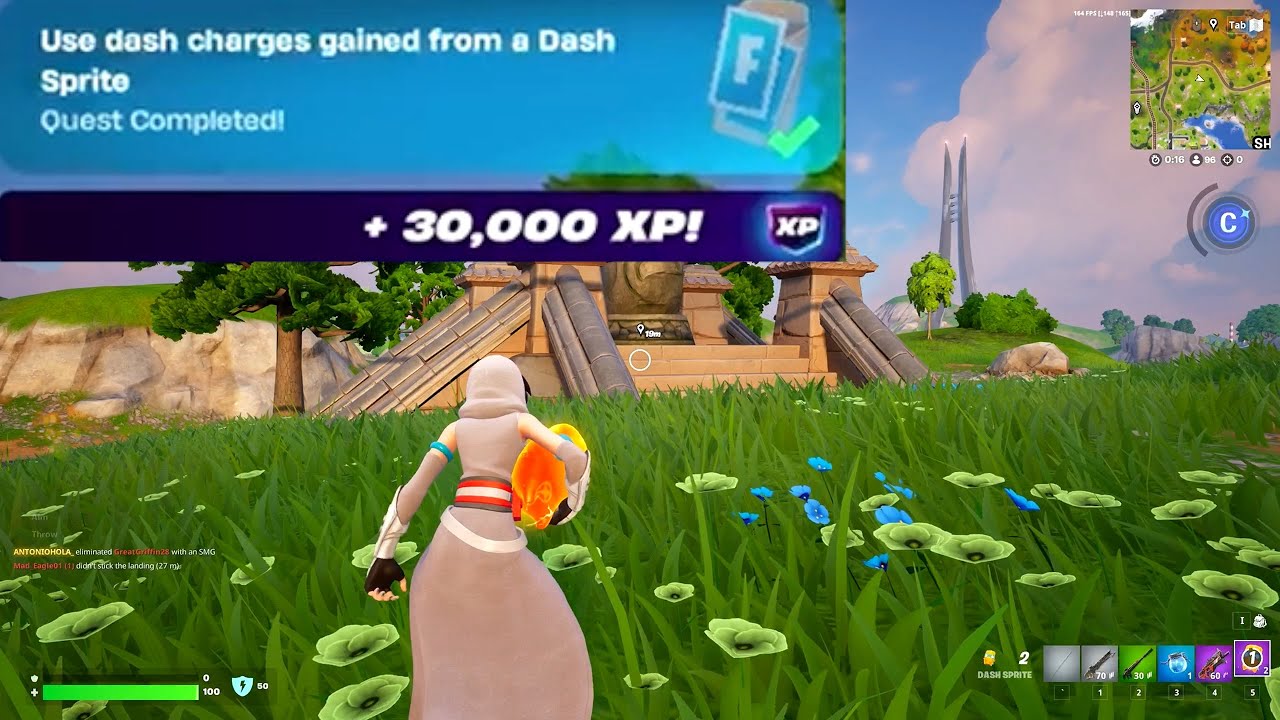 Use dash charges from a Dash Sprite Fortnite - YouTube