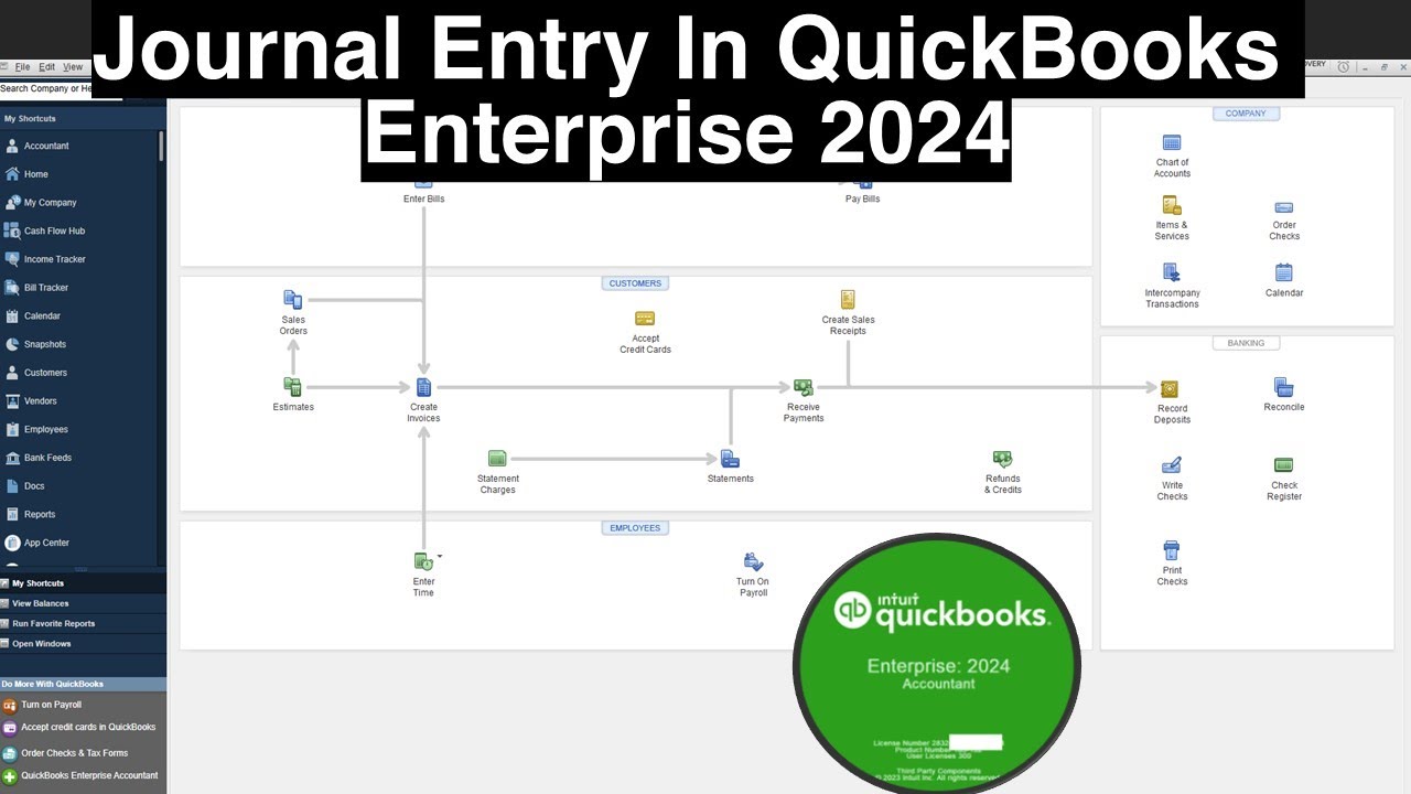 #Quickbooks Desktop Enterprise 2024 - How to enter / Create Journal ...
