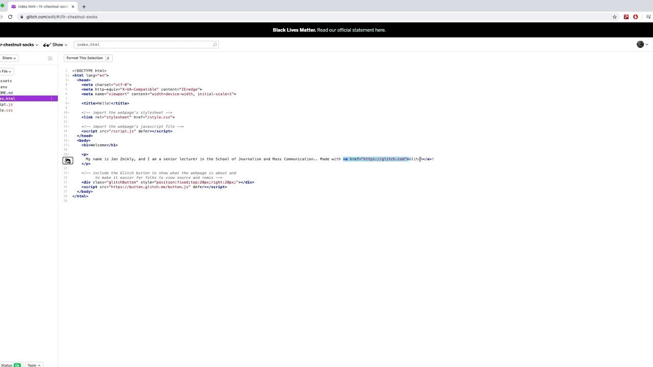 Getting Started with HTML using Glitch.com - YouTube