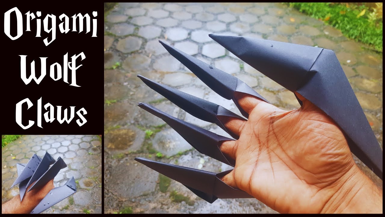 How To Make Origami Ghost Claws | Paper Claws | Wolf Claws | Origami ...
