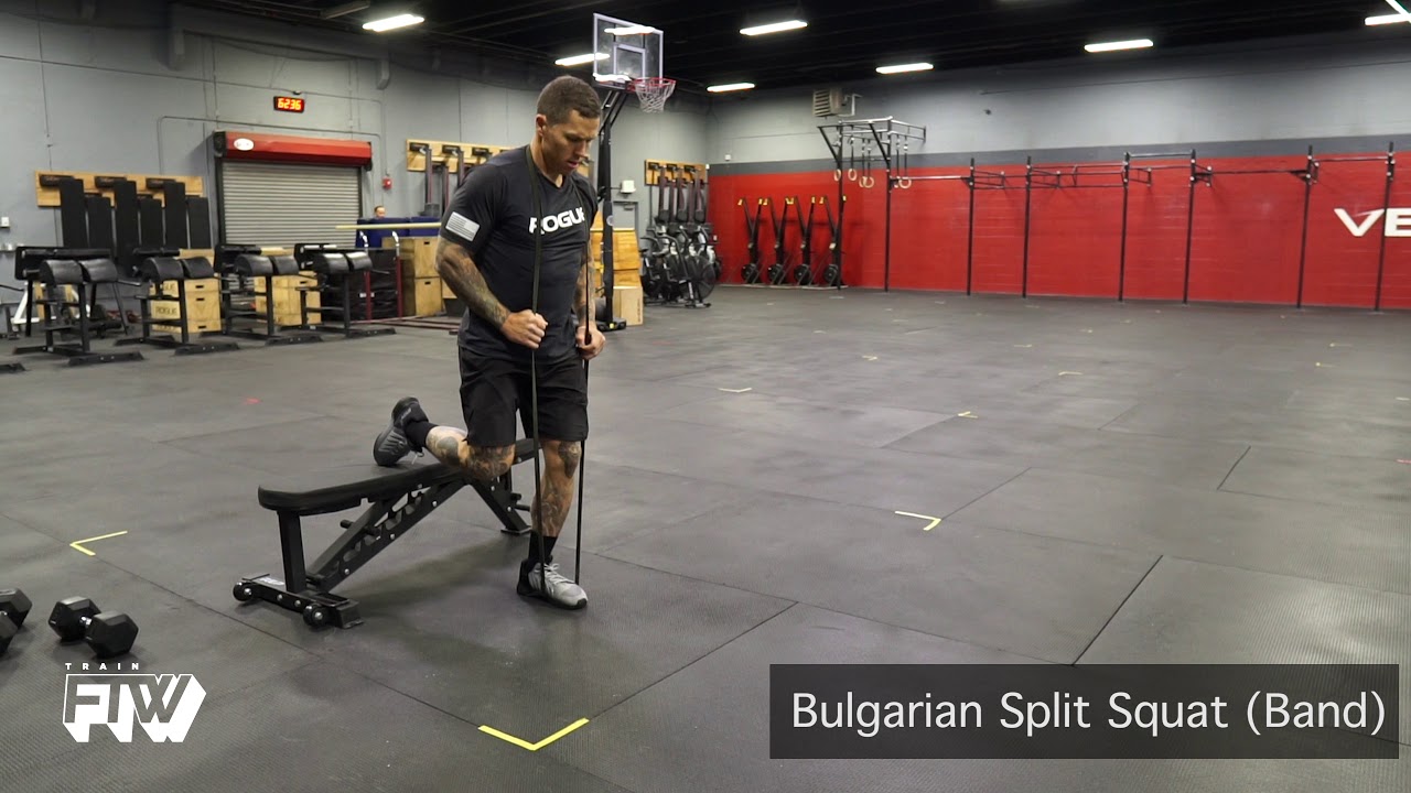 Bulgarian Split Squat (Band Resistance) - YouTube