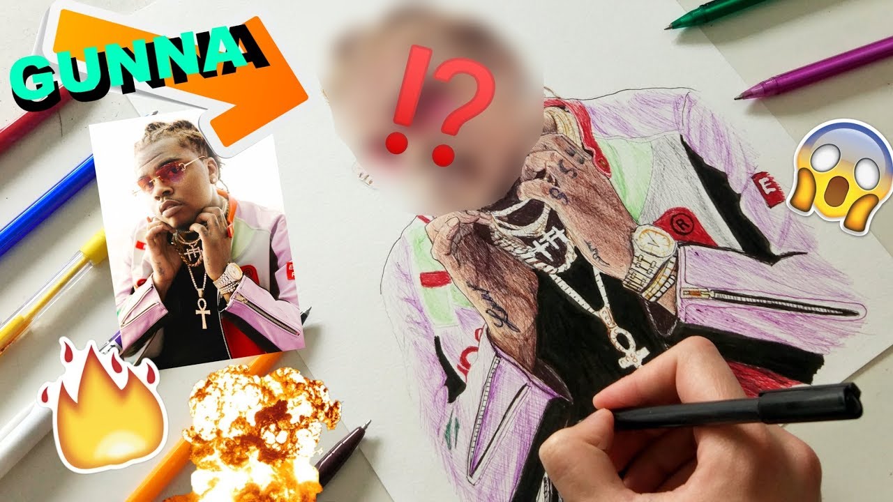 Drawing GUNNA with Ballpoint pens ! - YouTube