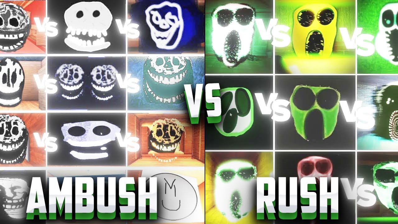 ORIGINAL ️VS ALL FANMADES💕Ambush's & Rush's Roblox Doors Gameplay (HD ...