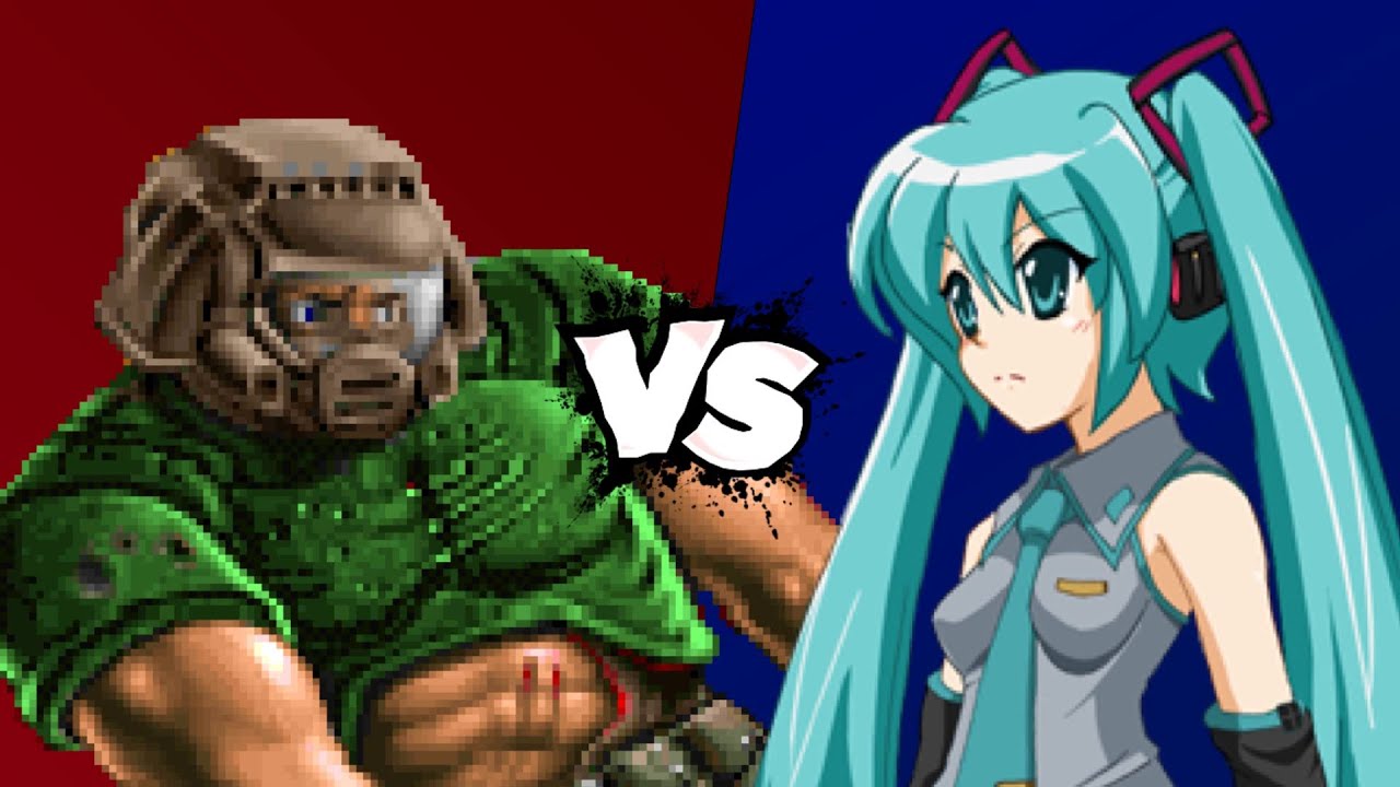 MUGEN Battle - Doomguy vs Hatsune Miku - YouTube