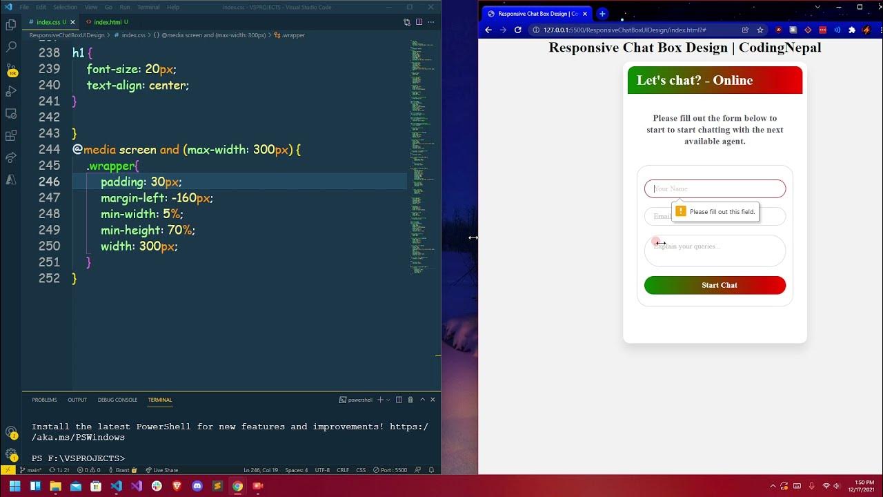 Responsive ChatBox Design - Made with CSS/HTML only - YouTube
