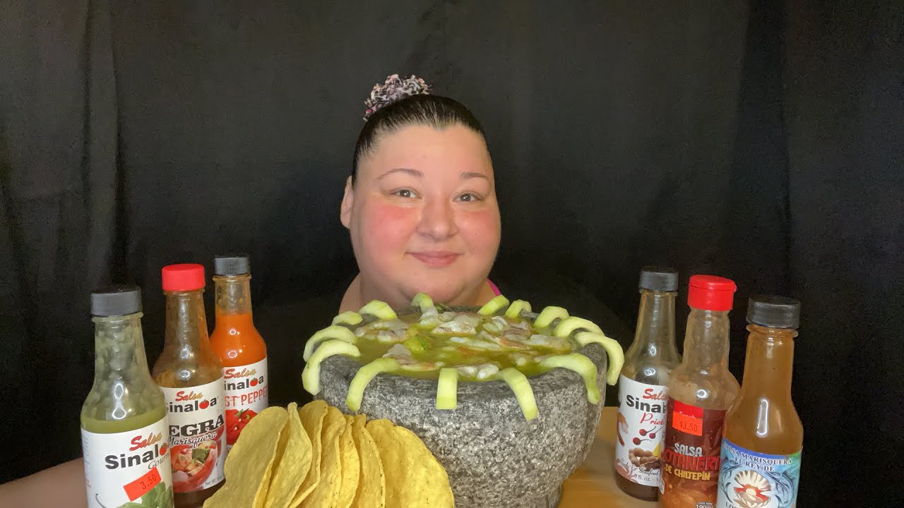 Mariscos Live Mukbang~ Raw Shrimp and Scallops ~Aguachile Camarones y ...
