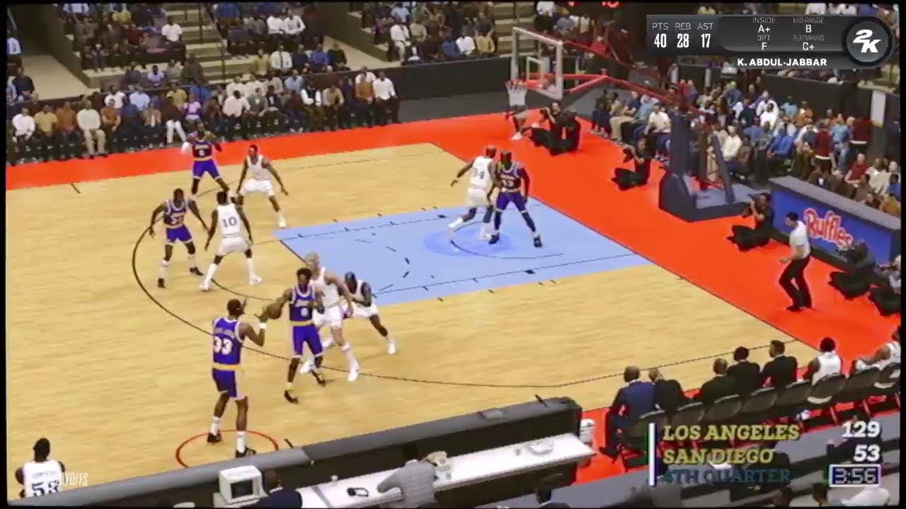 NBA 2K23 Mynba Magic vs Bird era #7: Kareem shut down the clippers - YouTube