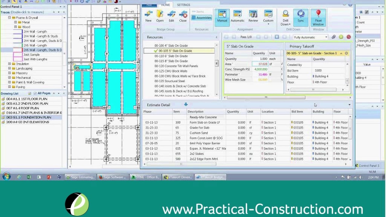 2D + 3D BIM with Sage Estimating Part 2 - YouTube