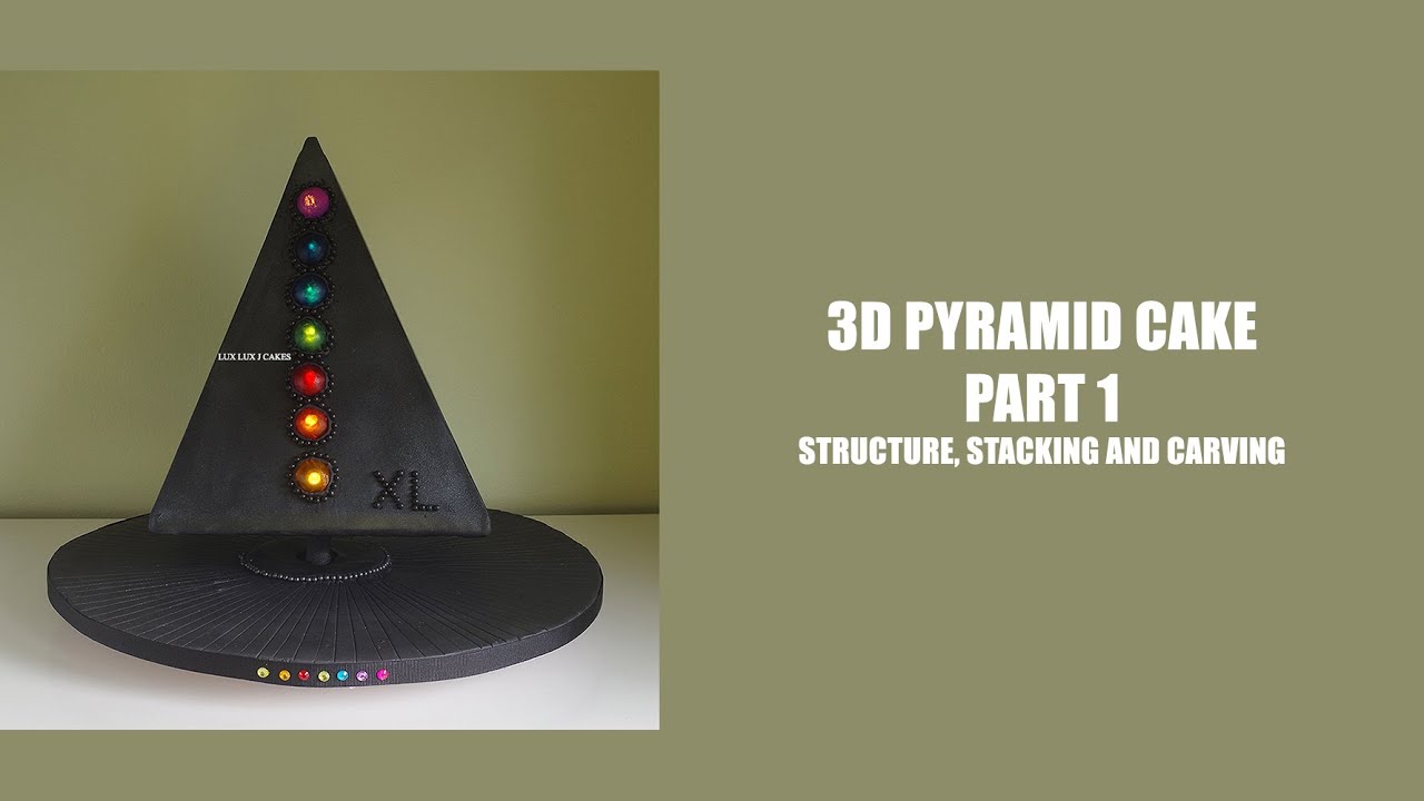 3D pyramid cake tutorial. Part 1: cake structure, stacking and carving ...