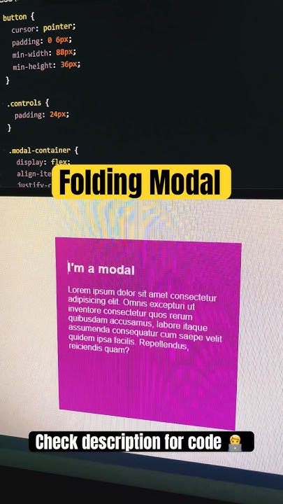 Folding Modal | HTML CSS JS #shorts - YouTube