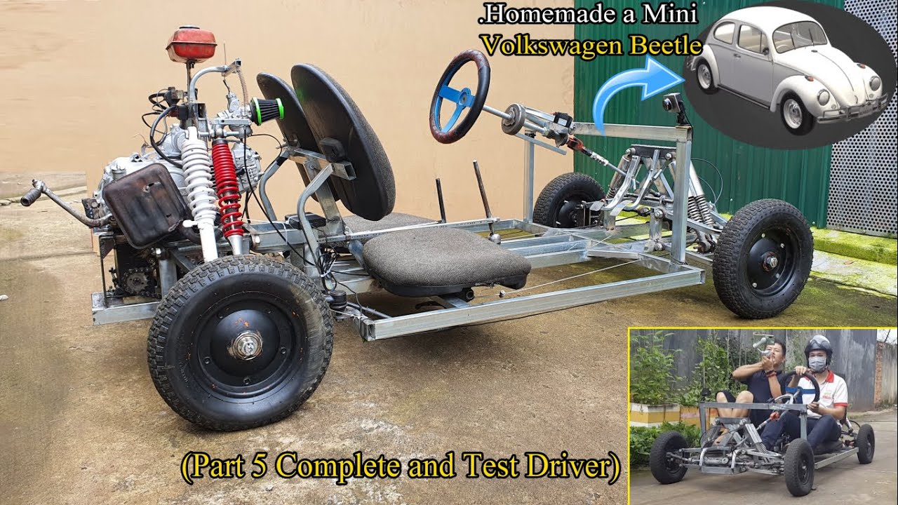 Homemade a Mini Volkswagen Beetle. (Part 5 Complete and Test Driver ...