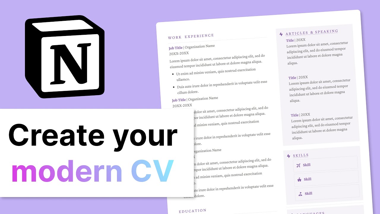 Build a MODERN CV in NOTION - YouTube