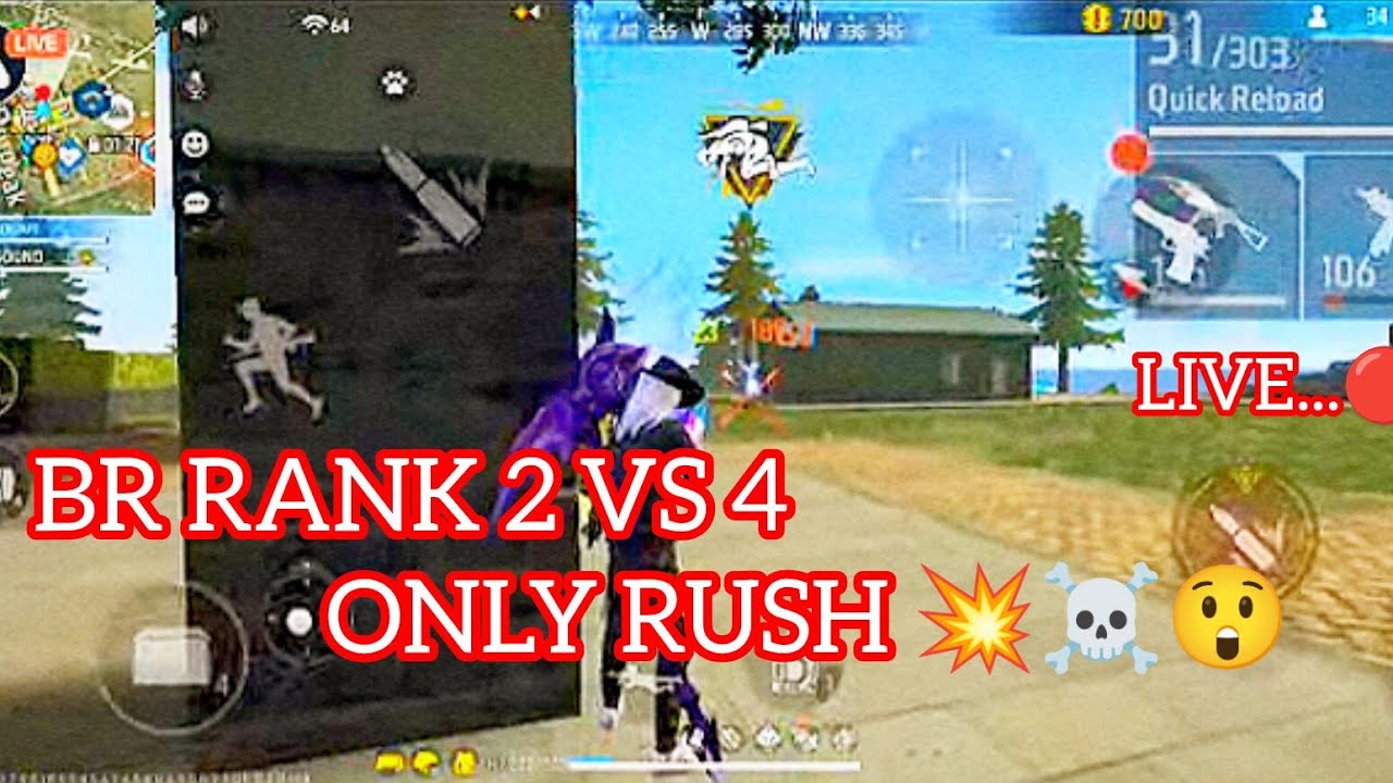 BR RANK ONLY RUSH 💥 2 VS 4 🗿🍷☠️ - YouTube