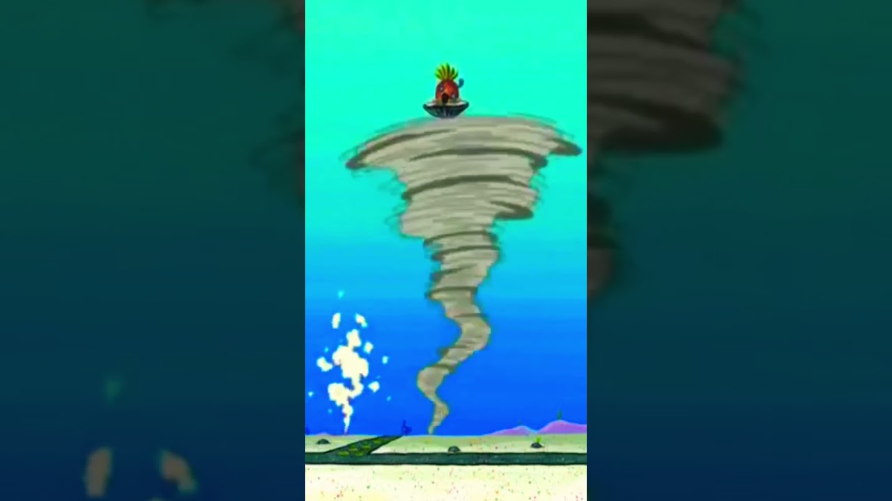 SpongeBob : Squidward Falls from a Tornado - YouTube