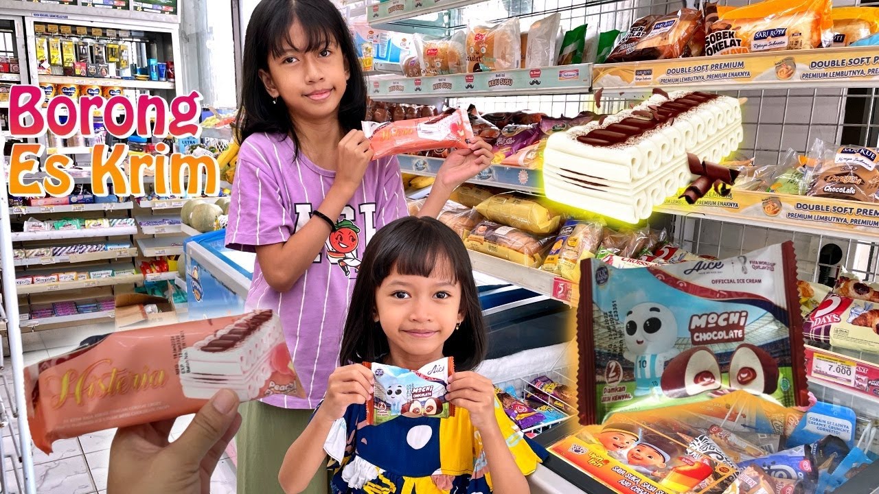 DRAMA BORONG ES KRIM DI INDOMARET , ES KRIM CAKE, ES KRIM MOCHI COKLAT ...