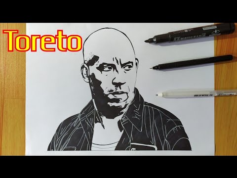 How to draw a Toretto (Vin diesel). Toretto Silhouette Drawing Very ...