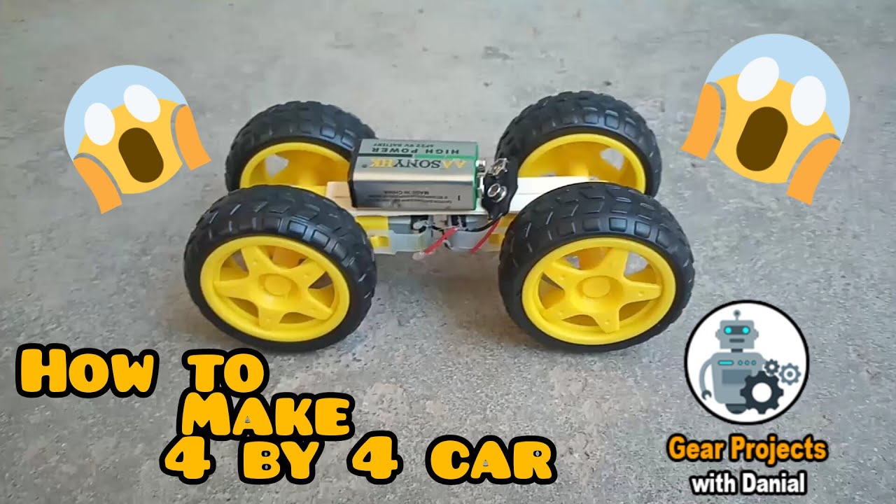 How to make 4 by 4 car | Gear Project with Danial - YouTube