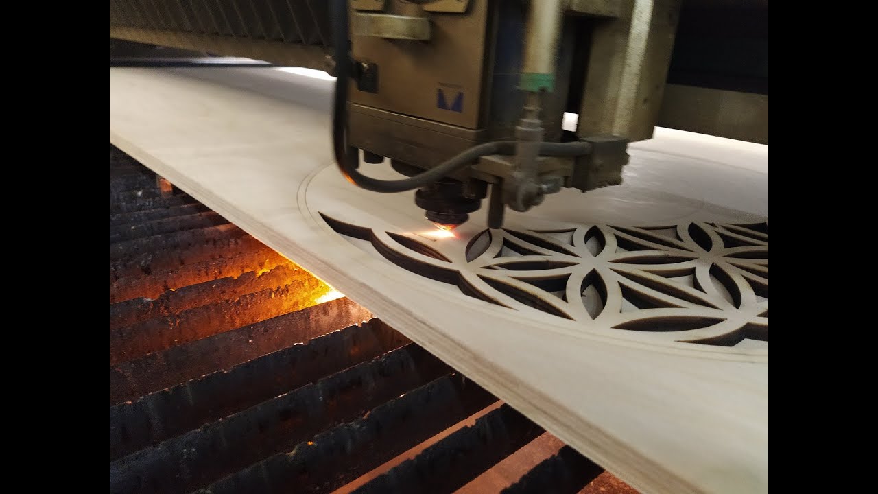 Taglio laser legno di alto spessore - YouTube