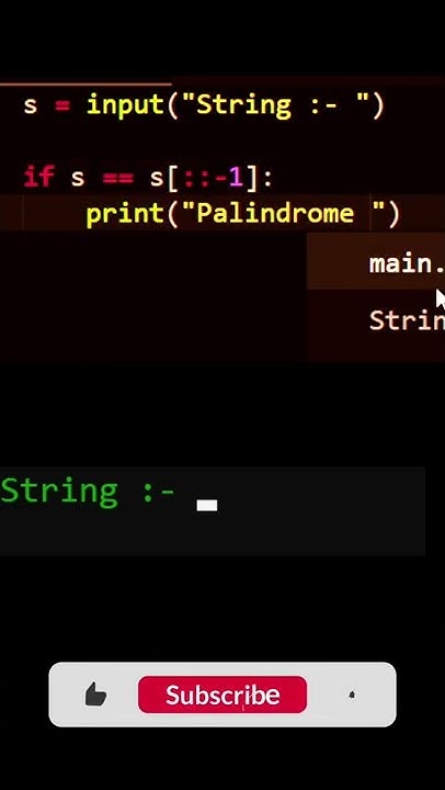 Python program for palindrome check #shorts - YouTube
