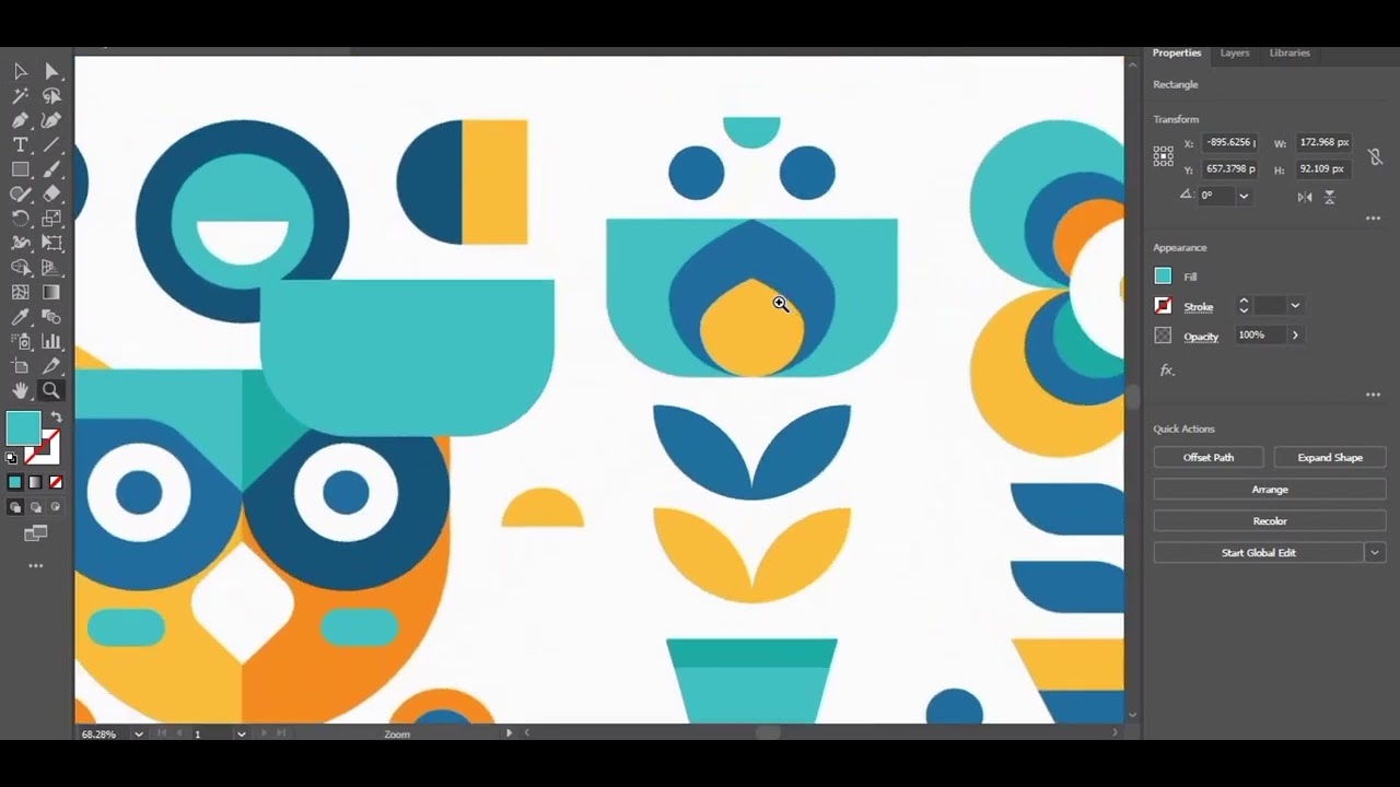 How to use Rectangular Tool and Modify to a flower - YouTube