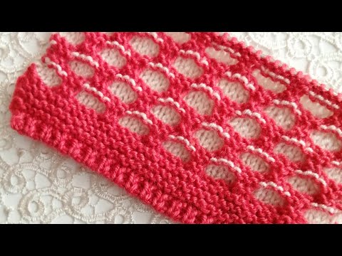 iki (2)renkli örgü modeli/2 colors/mesh/pattern/puff/bloat/#şirininörgüleri #şişörgü