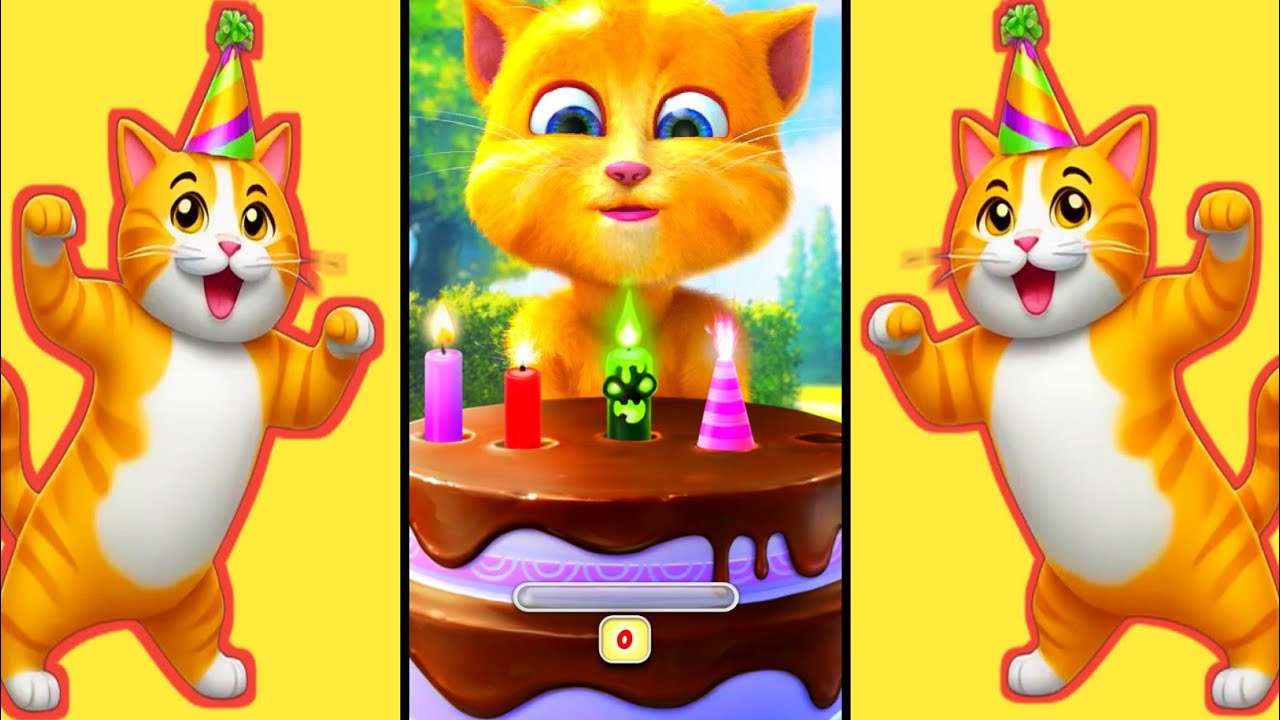 Viral talking Ginger cat।🍩🕺💃😎 Birthday celebration party 🐈‍⬛🥳🎂😻🍨🍩🍧🍦🍰 ...