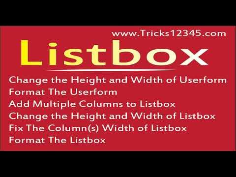 VBA Macros: Add Columns Dynamically To The Listbox || Change Height and Width of Userform ...