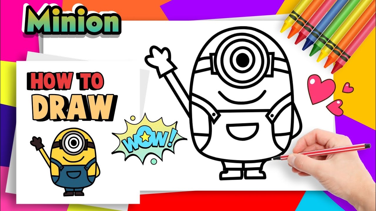 How to Draw MINION || Step By Step Tutorial | Azkerb - YouTube