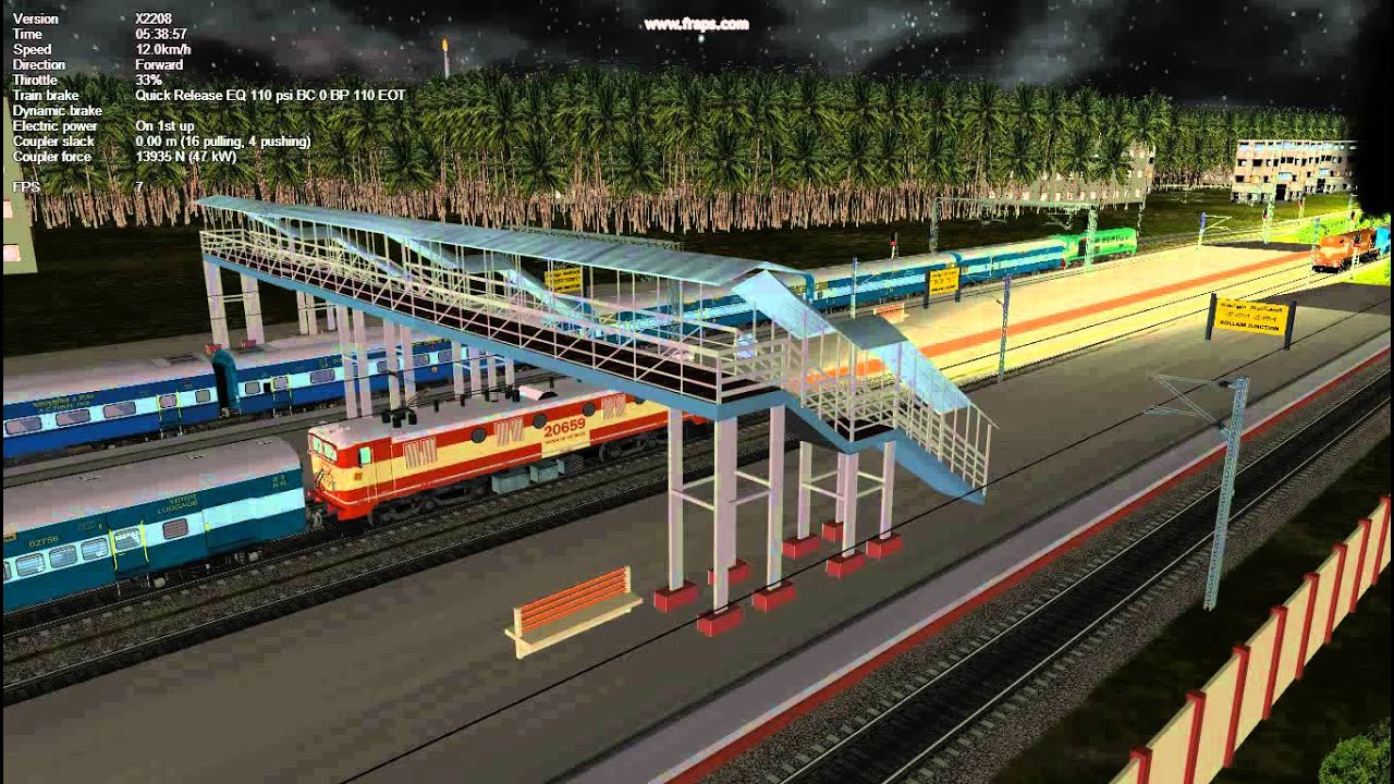 MSTS Indian Railway:-Vivek Express Arriving Kollam Junction! - YouTube