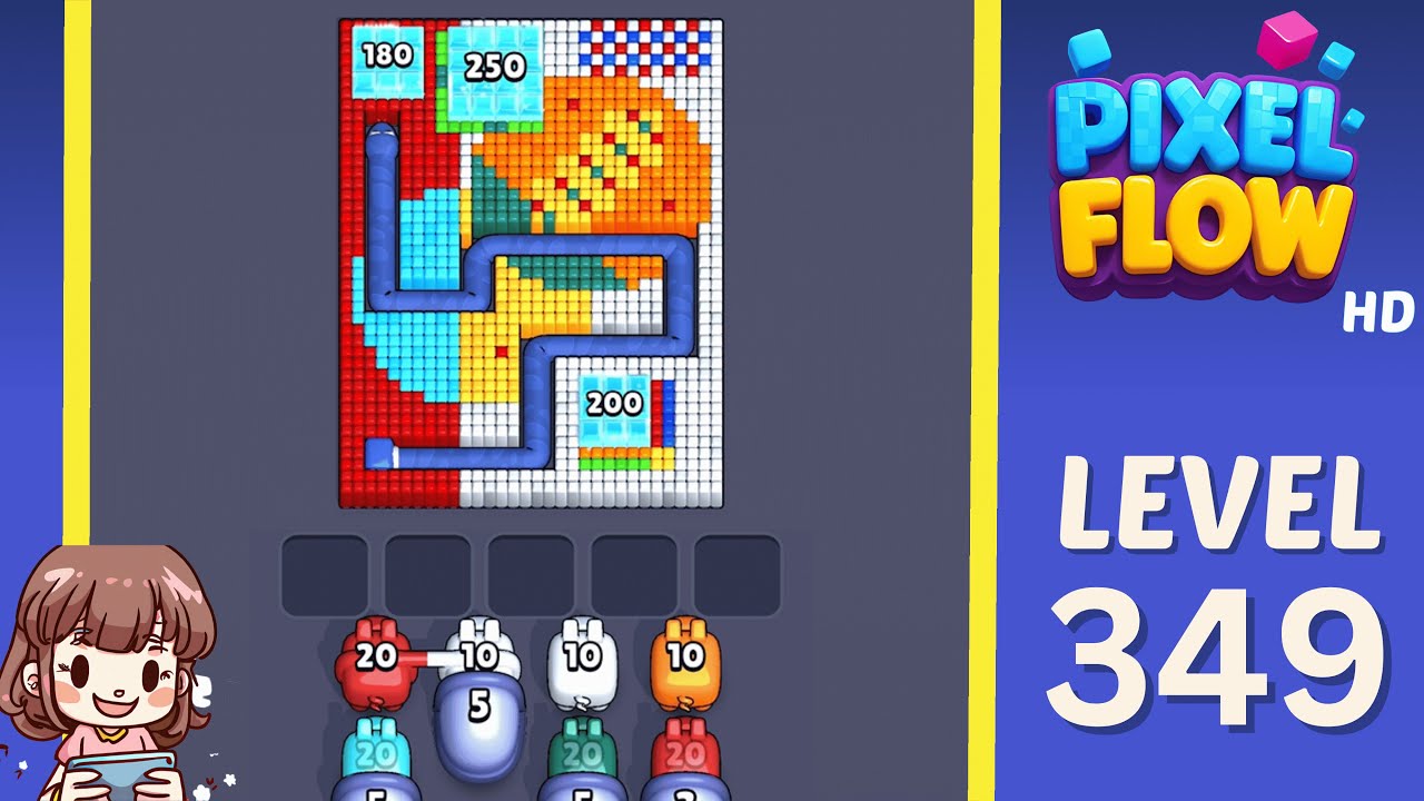 Pixel Flow Level 349 Solution Walkthrough - YouTube
