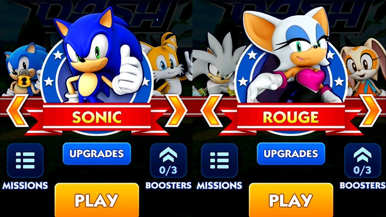 Sonic Dash SONIC VS ROUGE Android iPad iOS Gameplay HD - YouTube