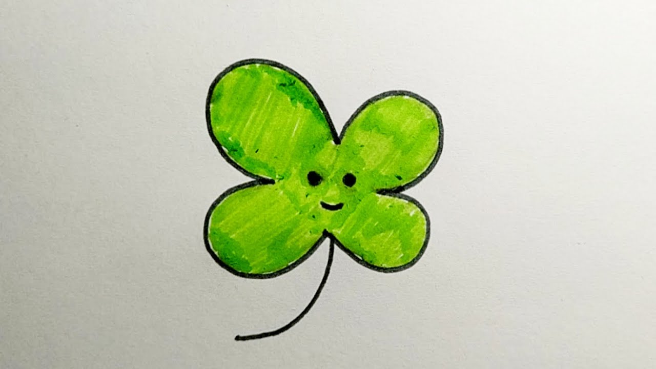 How to draw a cute clover#drawings for children - YouTube