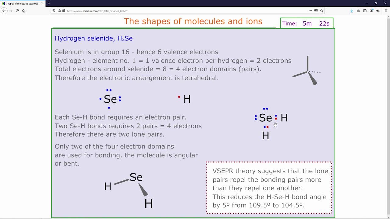 Shapes of molecules and ions test - YouTube